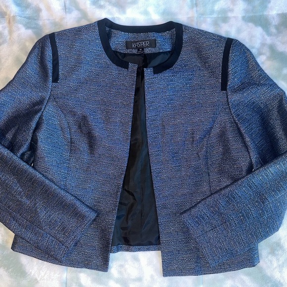Kasper | Jackets & Coats | Kasper Womens Sz 4 Sparkle Bluesilverblack ...